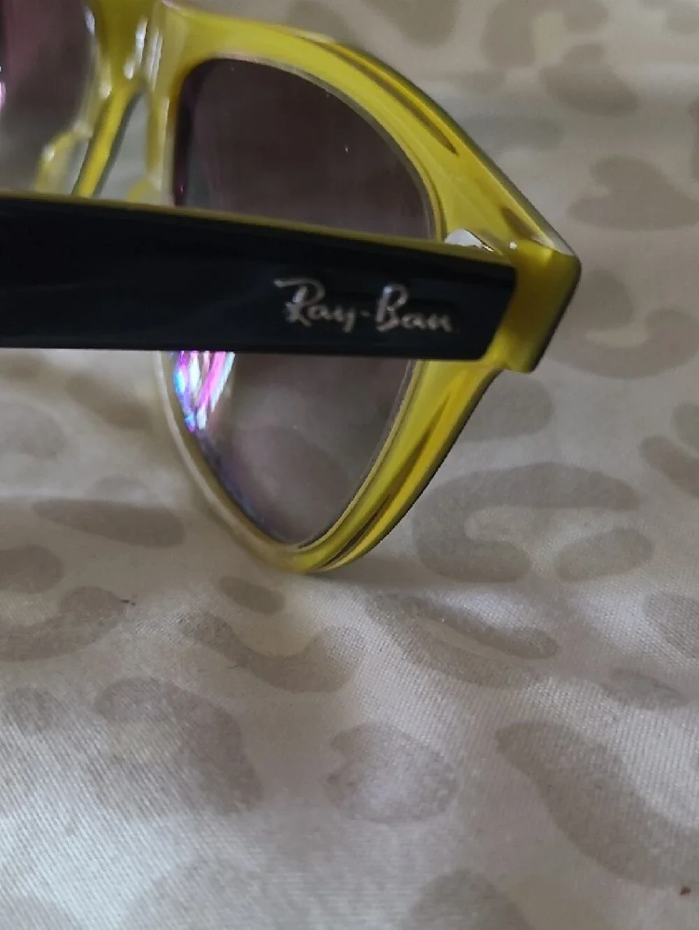 Ray-Ban | Accessories | Rayban Yellow Frame Sunglasses With Black ...
